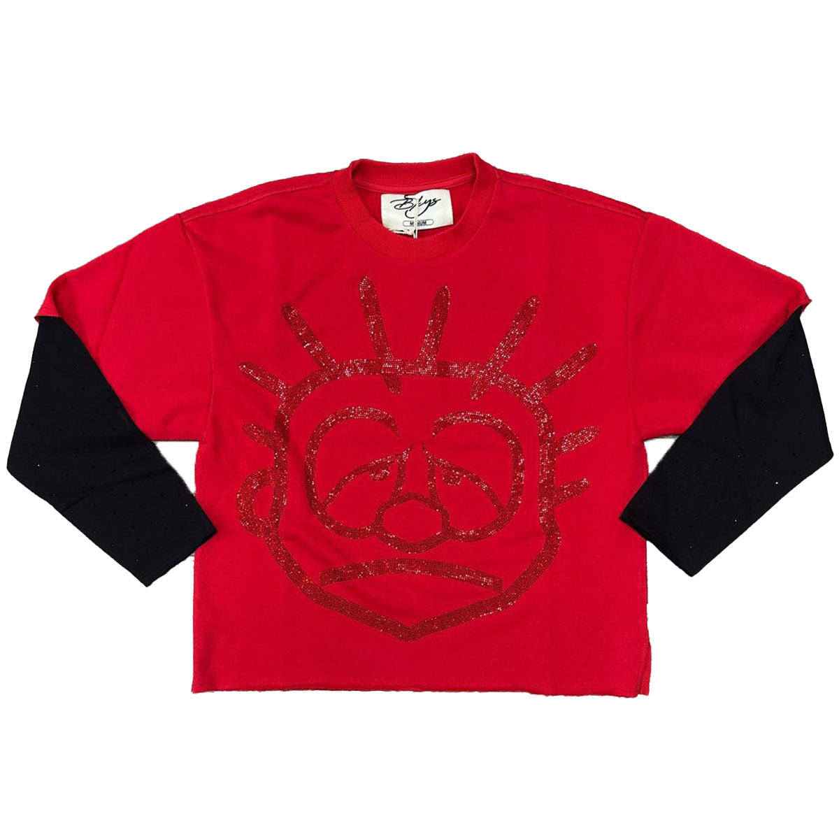Bored Layered French Terry Tee (Red) | BKYS – Urban Street Wear
