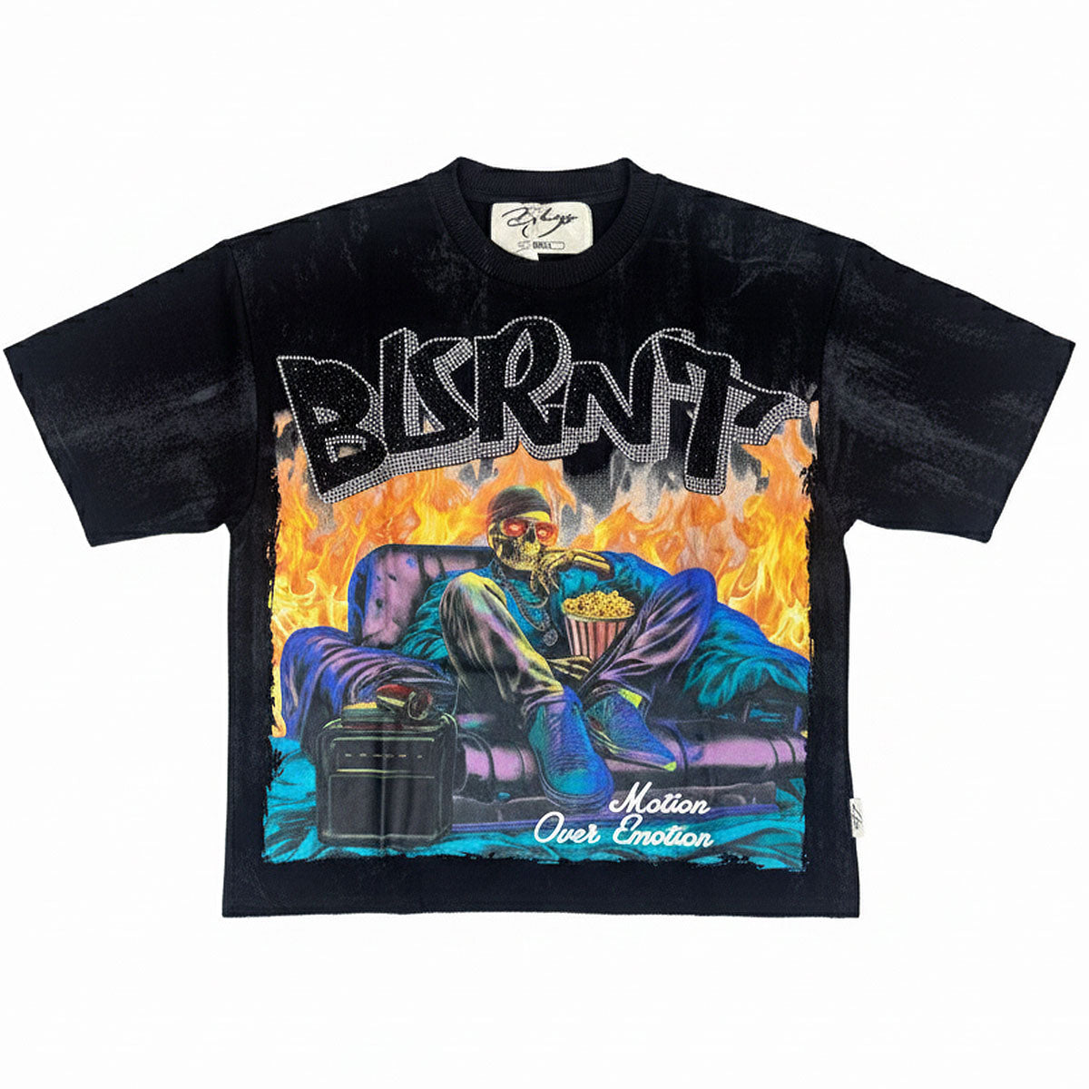 Burnt Cropped Tee (Black) | BKYS – Urban Street Wear