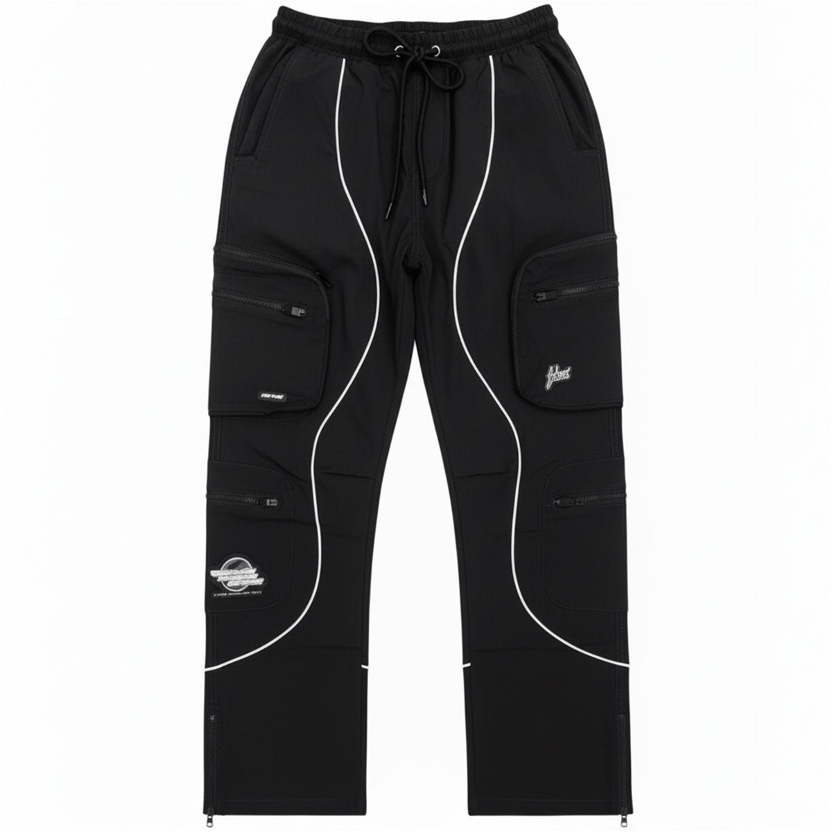 Baggy Vortex Reflective Pants (Black) | FSHNS Brand – Urban Street Wear