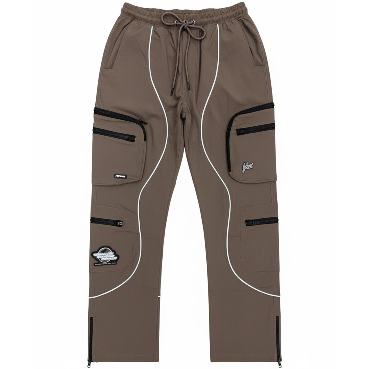 Baggy Vortex Reflective Pants (Coffee) | FSHNS Brand – Urban Street Wear