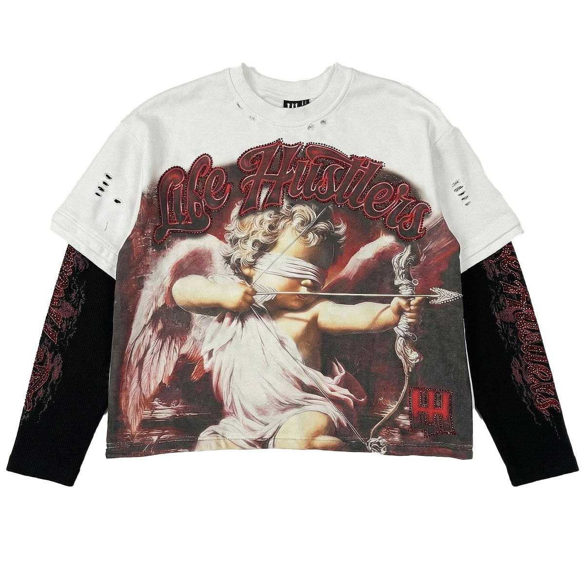 Cupid Long Sleeve Tee (White) | Life Hustlers – Urban Street Wear