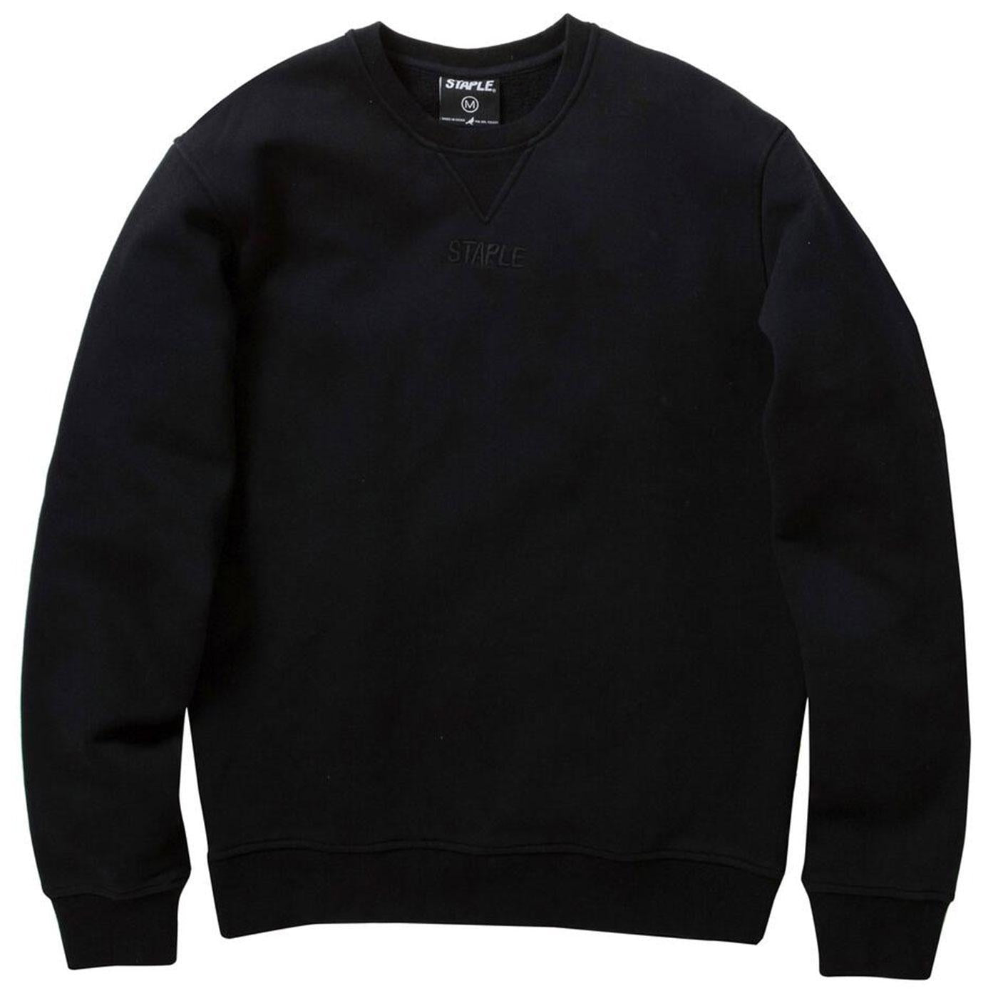 Broadway Washed Crewneck (Black) | Staple Pigeon – Urban Street Wear